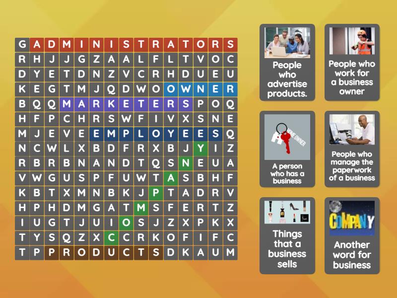 In business - Wordsearch