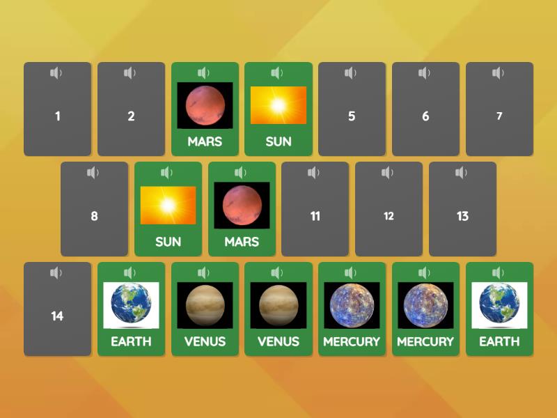 MEMORY PLANETS GAME - Parejas