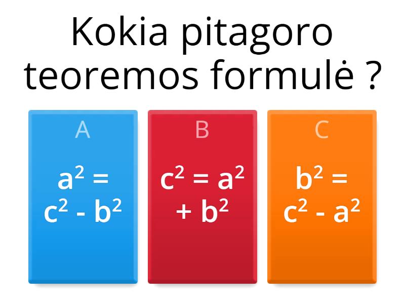 Pitagoro teorema - Quiz
