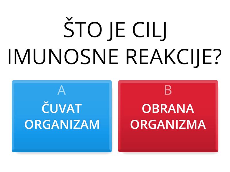 BIO-IMUNOSNI SUSTAV - Quiz