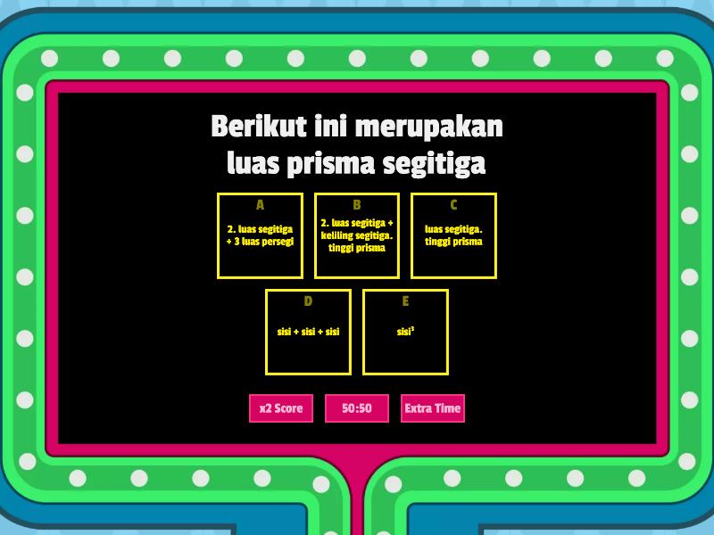 Luas prisma dan limas - Gameshow quiz