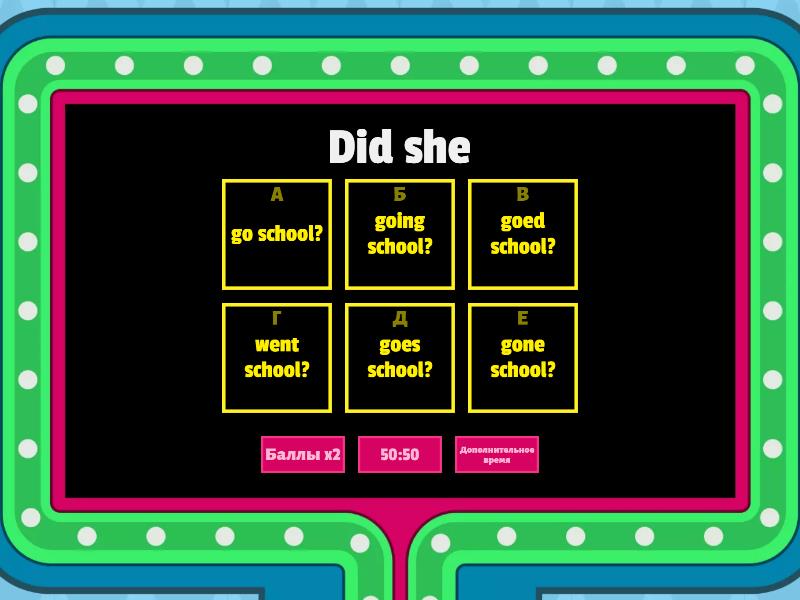 Past simple - Gameshow quiz
