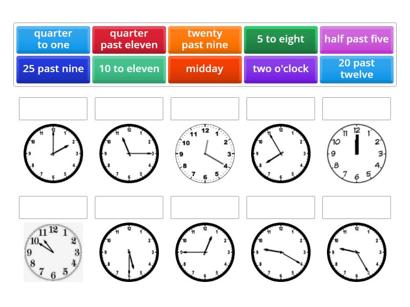 Telling time - Match up