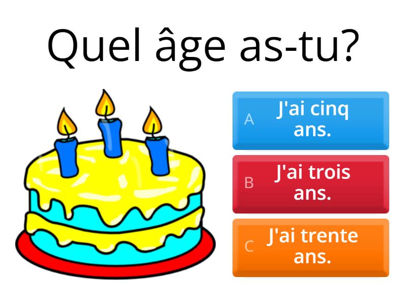 Joyeux anniversaire - French How Old Are You? - Quiz