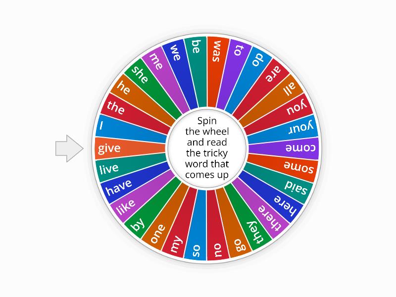 Tricky word wheel 1-30 - Random wheel