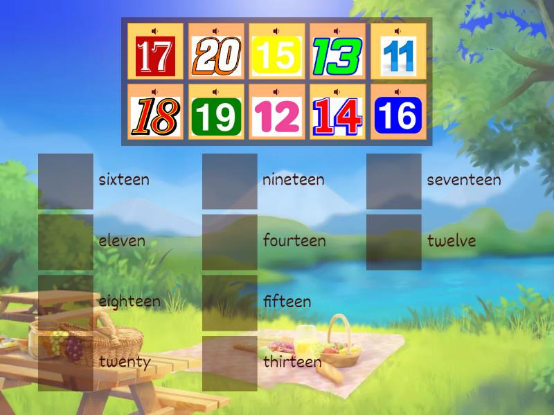 Numbers 11-20 - Match up