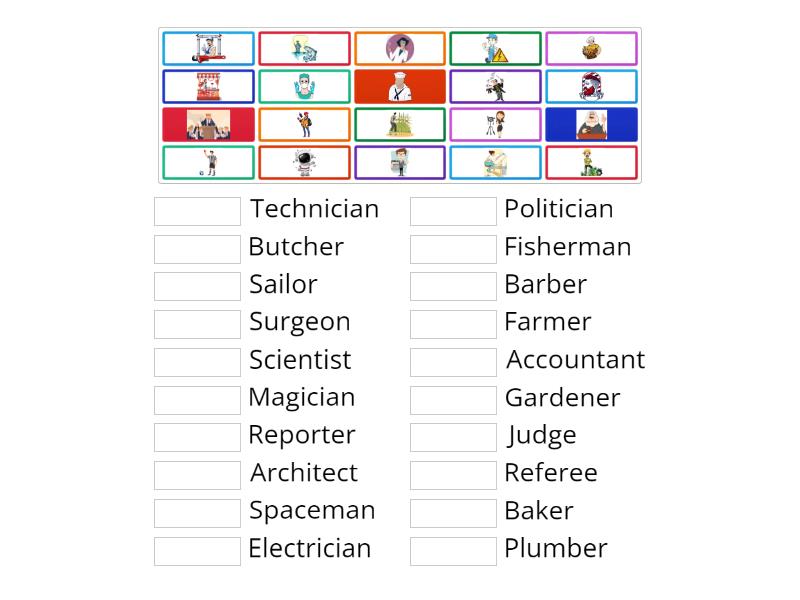 Jobs vocabulary - Match up
