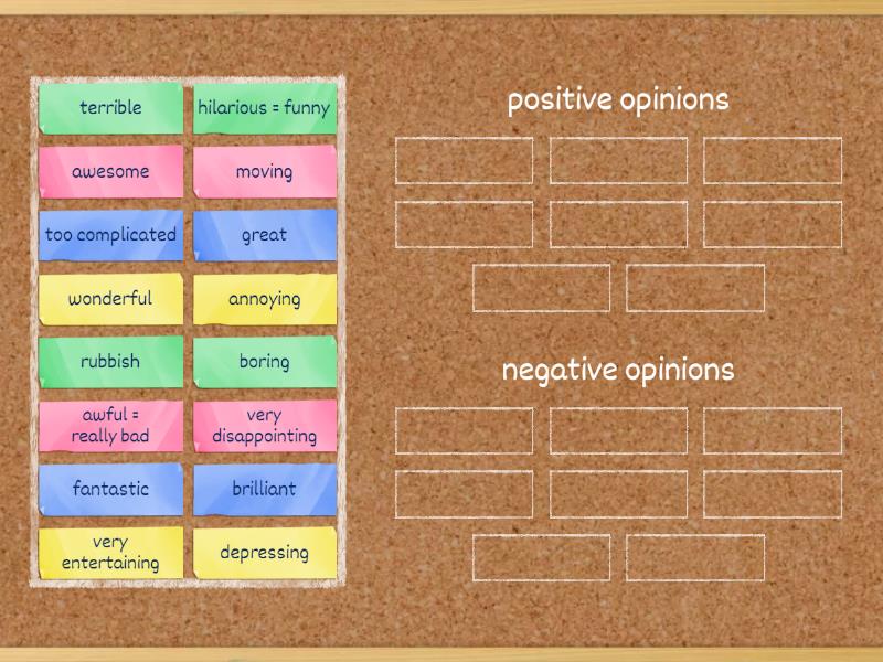 5e - movies - opinion vocabulary - Group sort