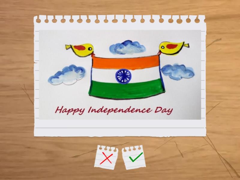 Sample Art work on Independence Day - Flash cards