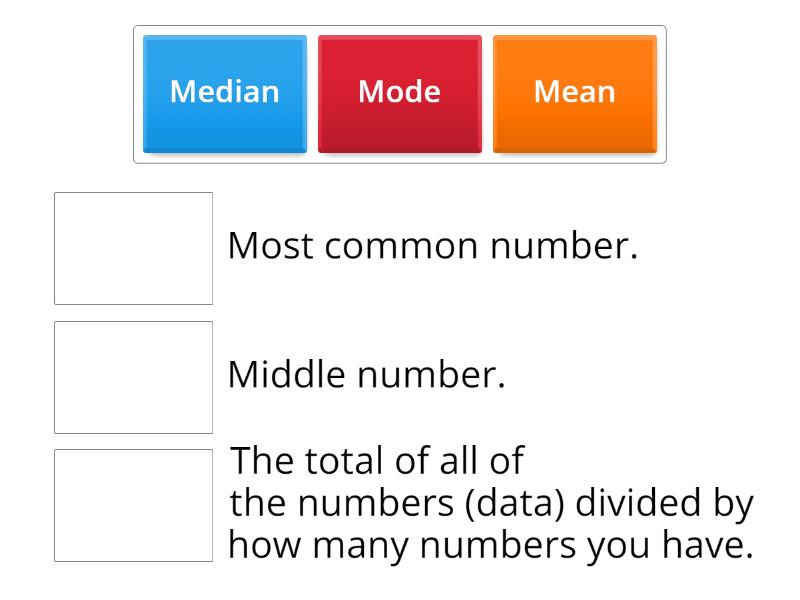 4 Match-Mean, Median, & Mode - Une las parejas