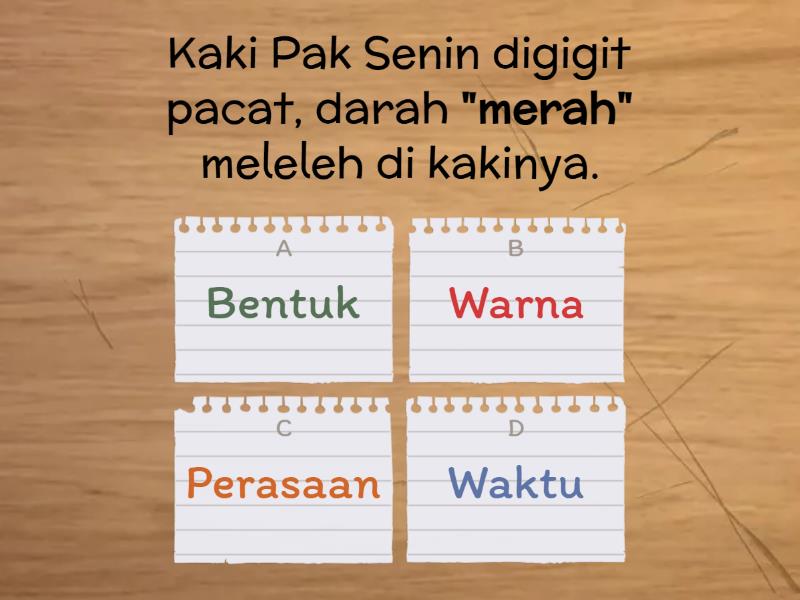 Jenis Kata Adjektif - Quiz