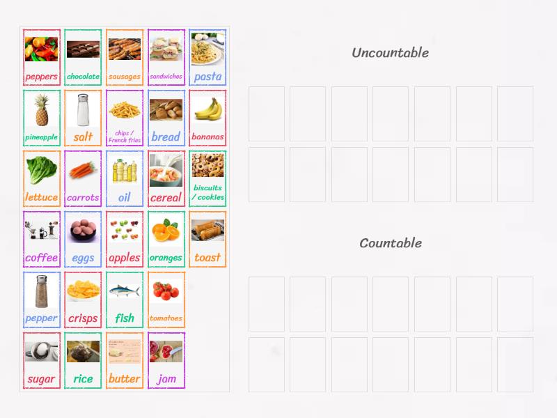 Countable - Uncountable nouns - Group sort