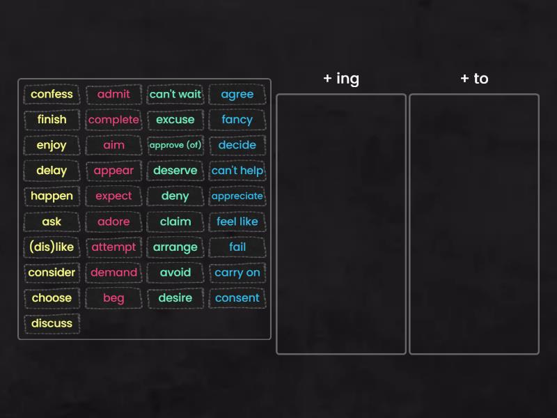 - ing vs - to _1 - Group sort