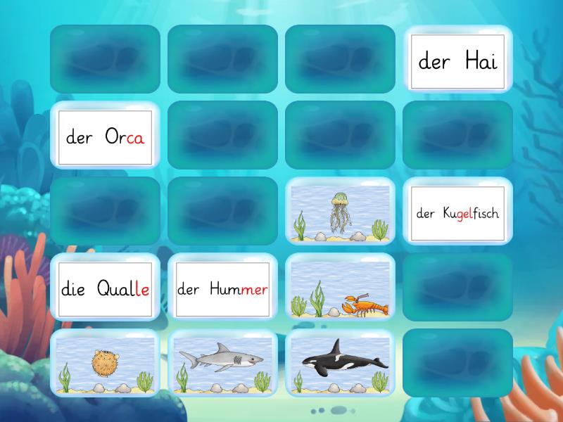 Memory "Tiere im Meer" - Matching pairs