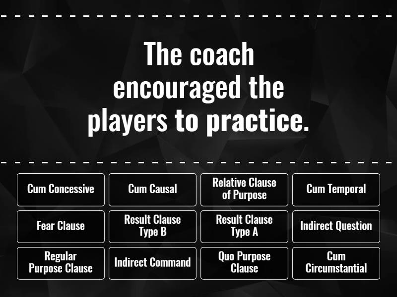 English Clause Identifications - Find the match