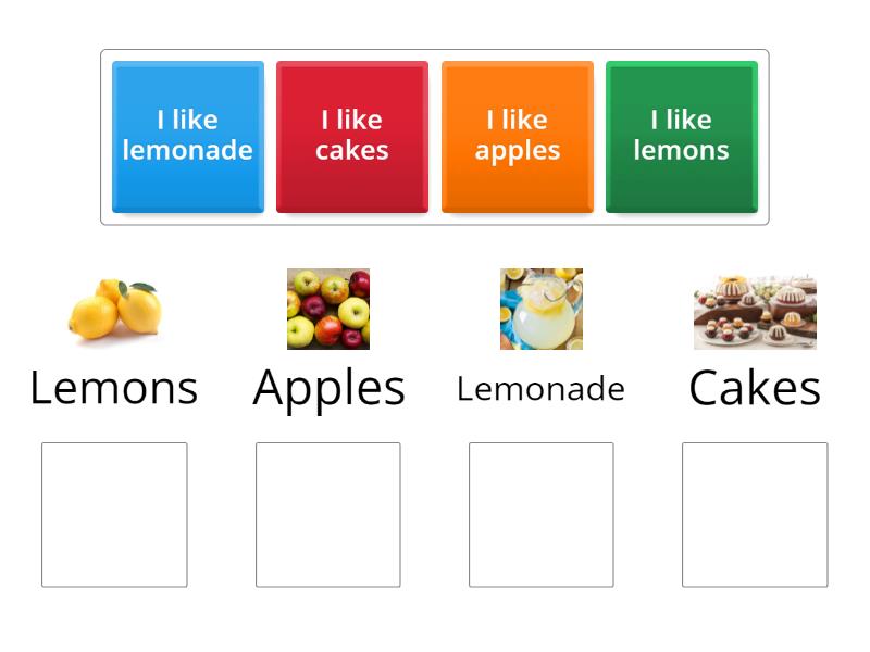 I like cakes - Group sort