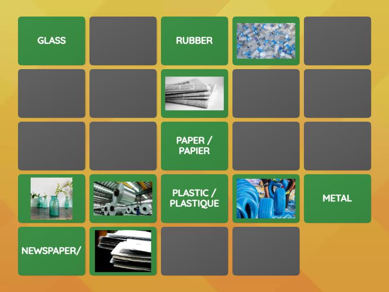 RECYCLABLE MATERIALS - Matching pairs