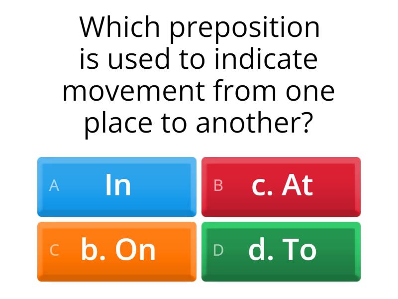 soal preposition - Quiz