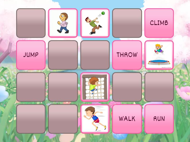 Beehive Starter unit 5 action verbs - Matching pairs