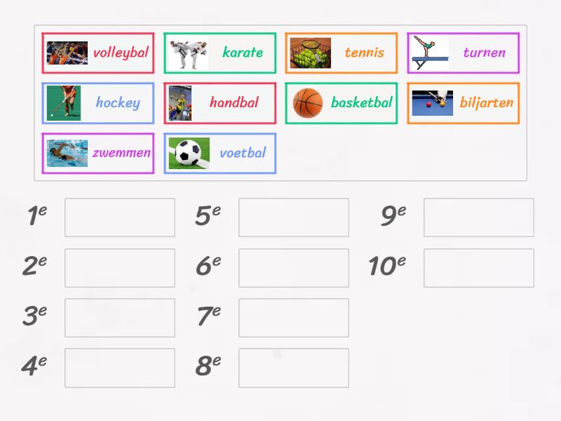 Alfabet: zet op volgorde van het alfabet - Rank order