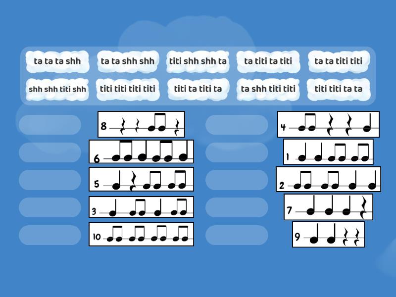 music notes - Match up