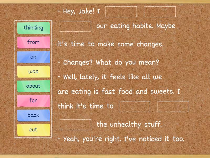 PHRASAL VERBS: EATING 1 - Missing word