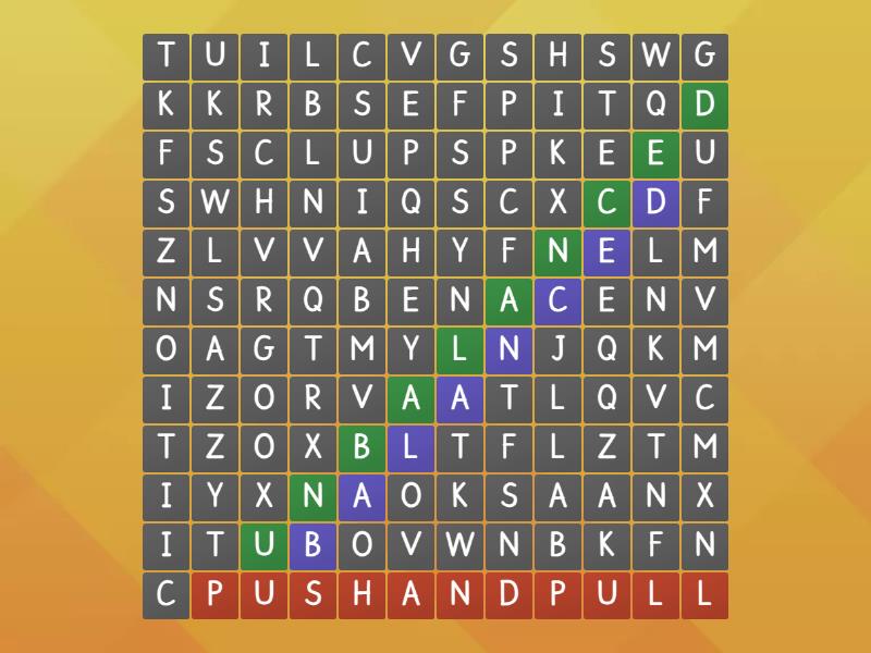 balanced & unbalanced - Wordsearch
