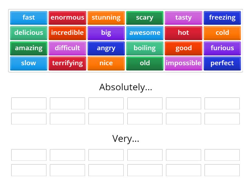 B1-B2 Adjectives (gradable/non-gradable) - Group sort