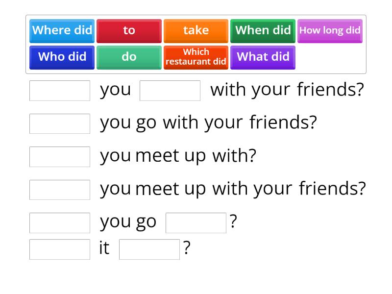 Asking follow-up questions: Past events - Complete the sentence