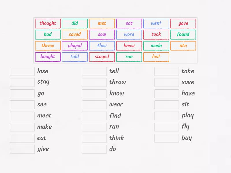 Irregular verbs - Match up