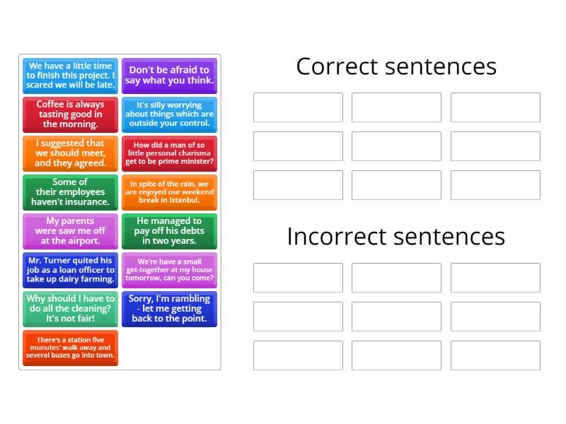 Revision (correct/incorrect) - Group sort