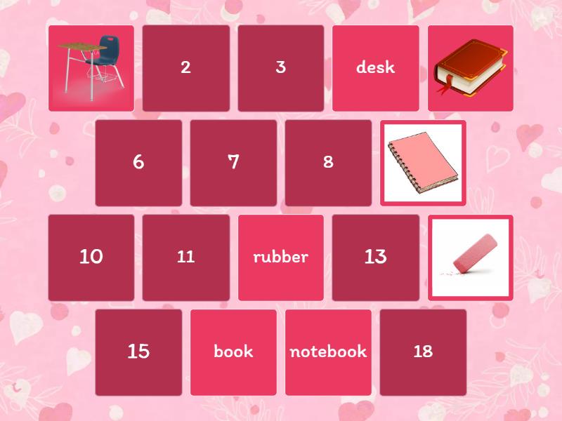 SM1 school items - Matching pairs