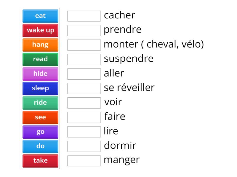 Verbs - Infinitive/ French 01/03 - Une las parejas