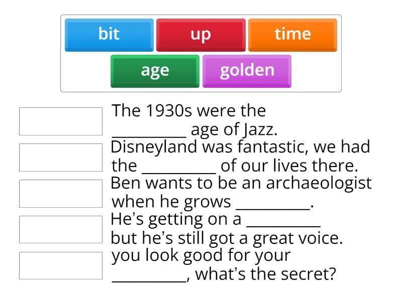 Pre-class work - expressions about time - Match up