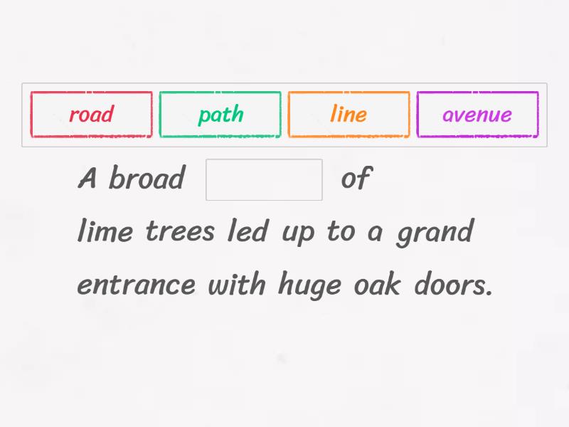 Road vocabulary - Complete the sentence