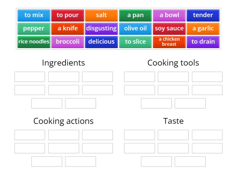 Cooking - Group sort
