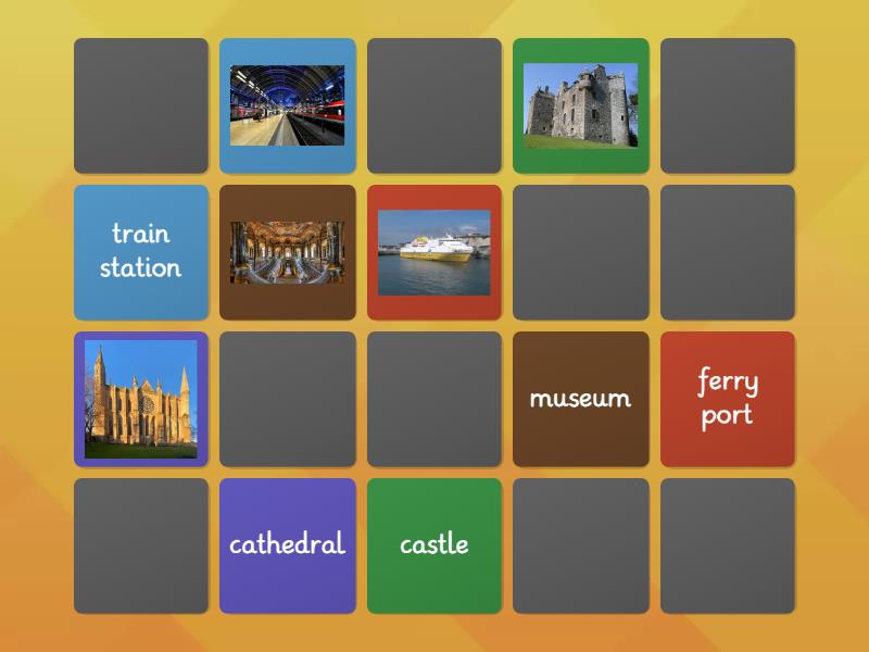 Match place names to pictures - Matching pairs