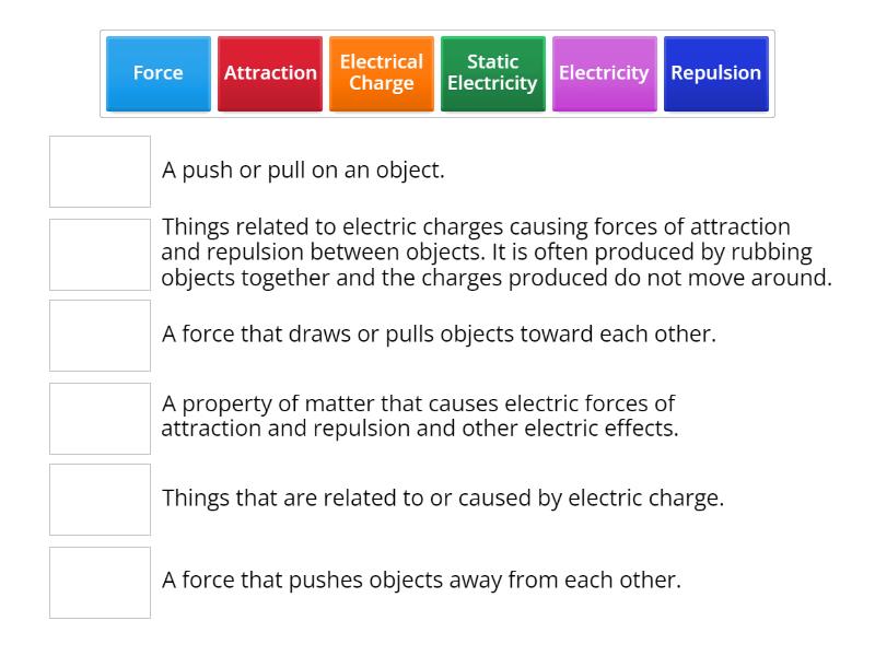 Lesson 1 Electricity - Match up