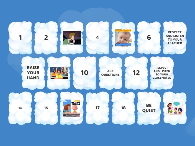 CLASSROOM RULES - Matching pairs