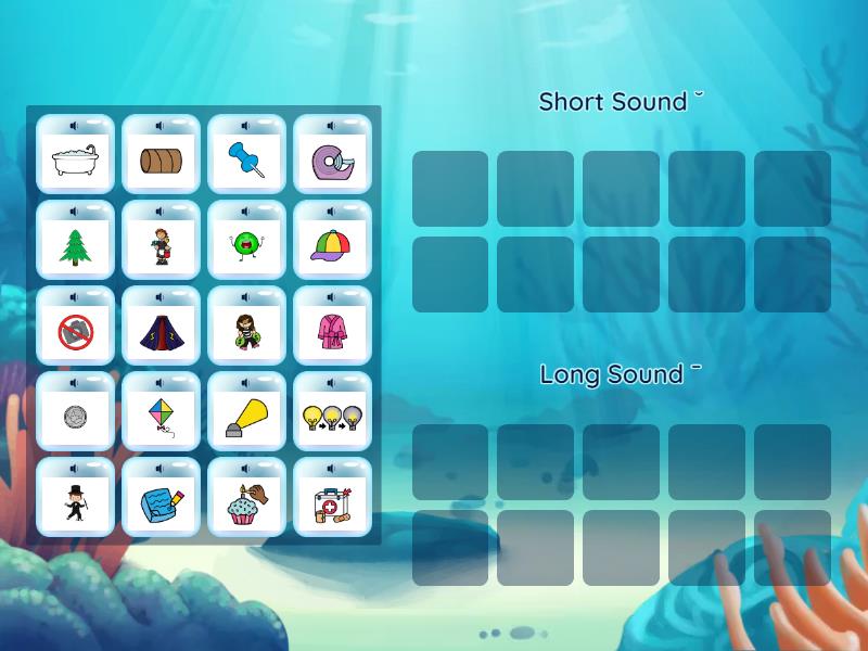 Short or long vowel sound Drag and Drop - Ordenar por grupo