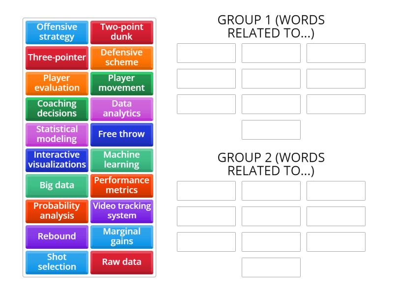 2 GROUPS OF WORDS - Group sort