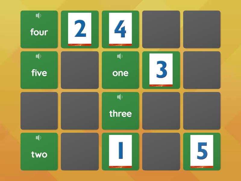 Numbers. () - Matching pairs