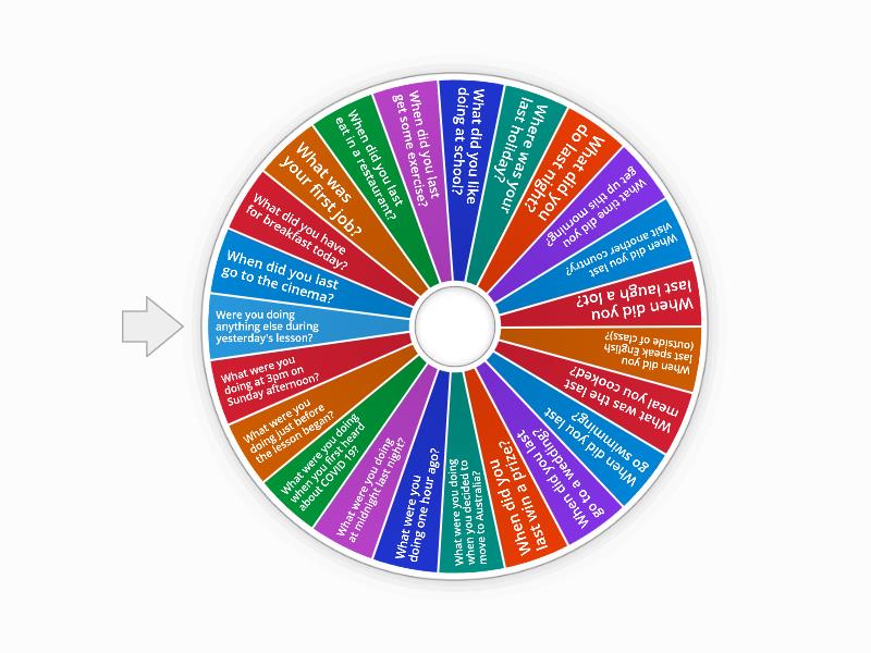 Past Simple and Past Continuous Questions - Random wheel