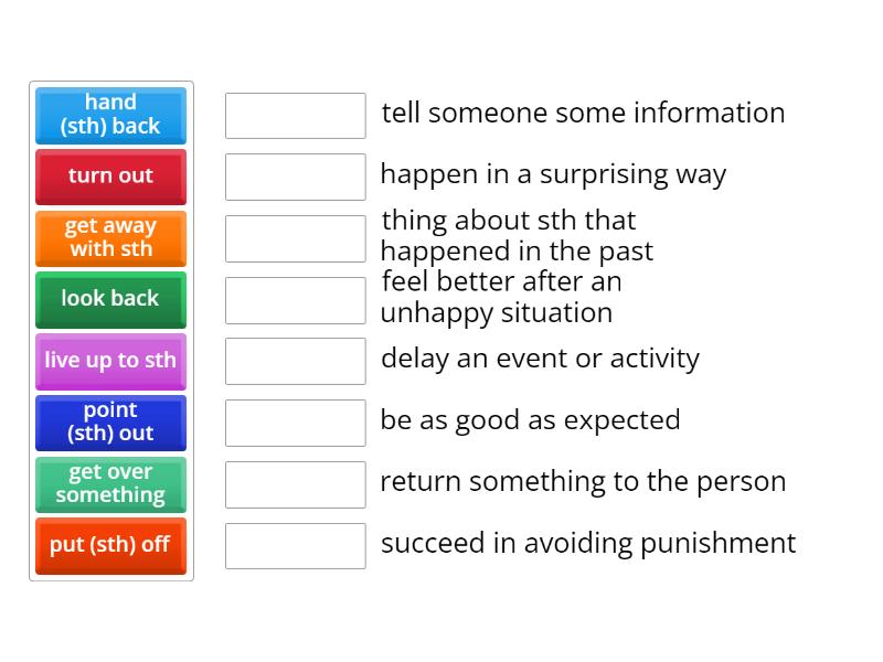 Phrasal Verbs - Unit 5 - Complete FCE - Match up