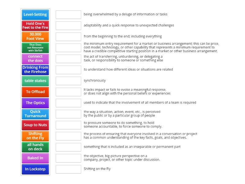 CJ TEST Part 1 - Match up