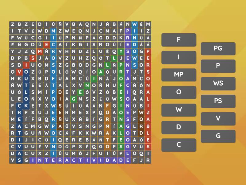 PROGRAMAS DE PRESENTACIONES - Wordsearch