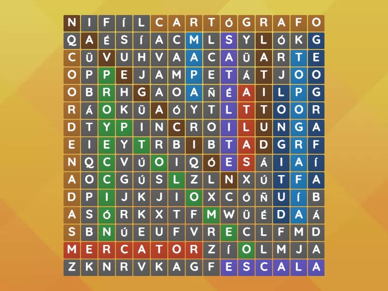 Sopa de letras - Cartografía - Wordsearch