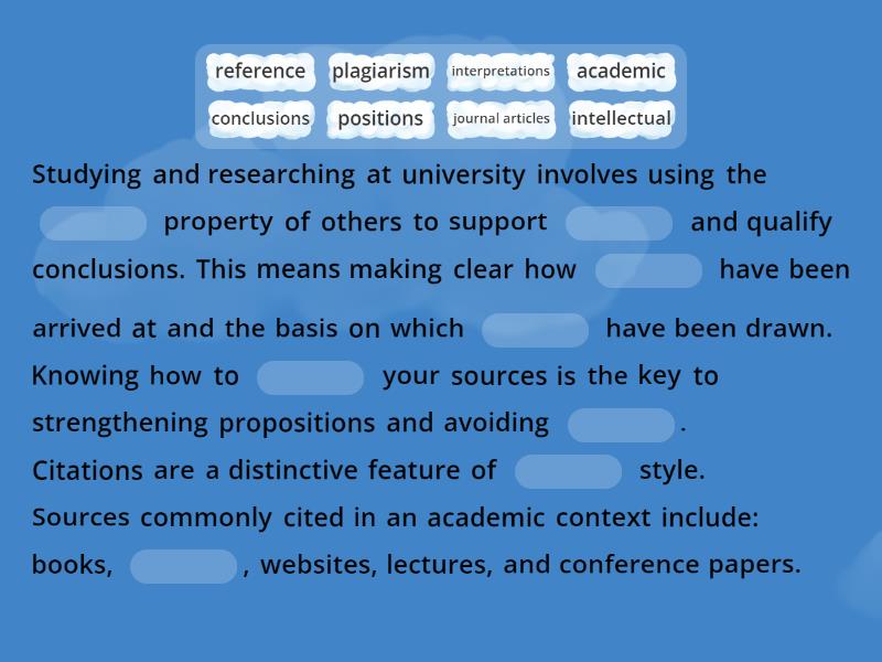 Acknowledging the work of others: Citations and referencing - Complete ...