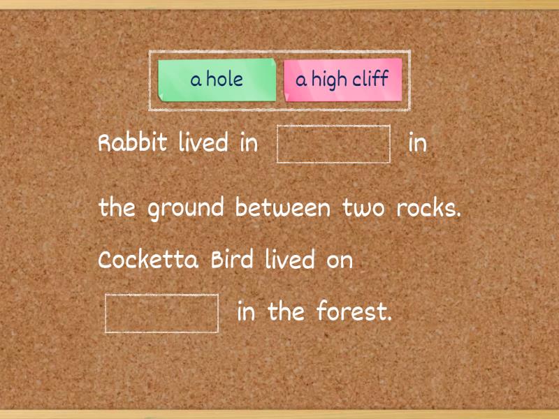 Rabbit and bird - Complete the sentence