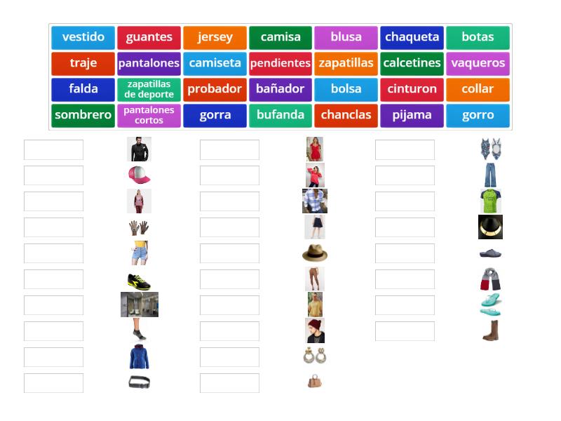 Ropa (Español A1) - Match up